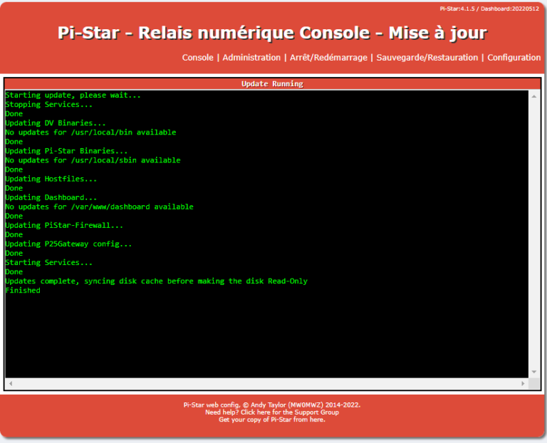 Mise à jour du Pi-Star – Configuration Pi-Star et MMDVM